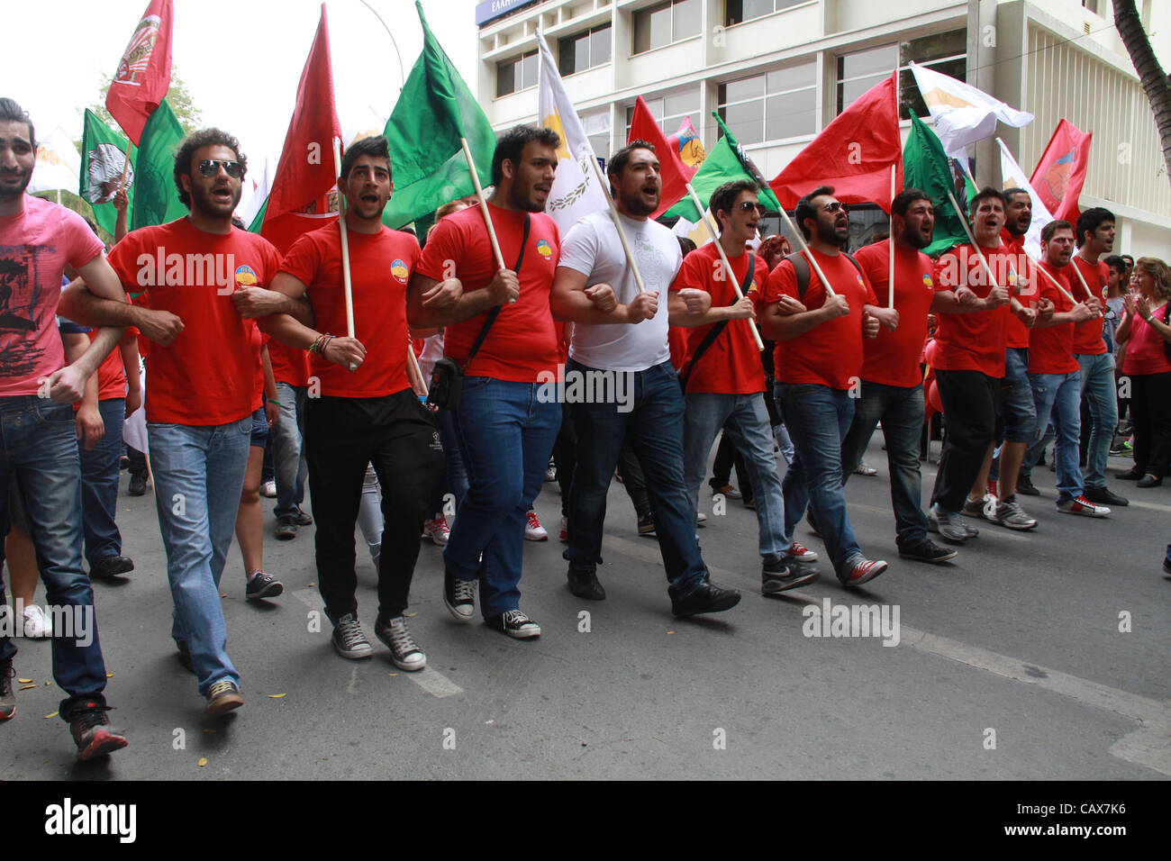May day protests in Nicosia, Cyprus ,1st May 2012 Stock Photo - Alamy