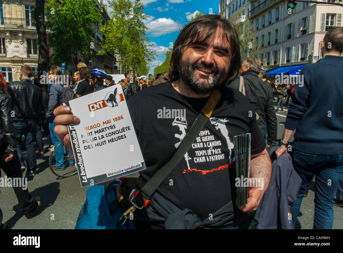 Paris, France, French Trade Unions, Anarchist, Demonstrate in Annual ...