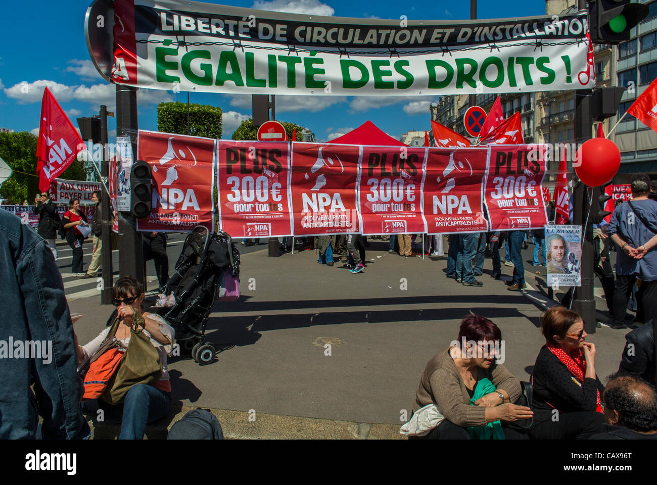 Paris, France, French Labor Unions Demonstrate in Annual labor day may ...