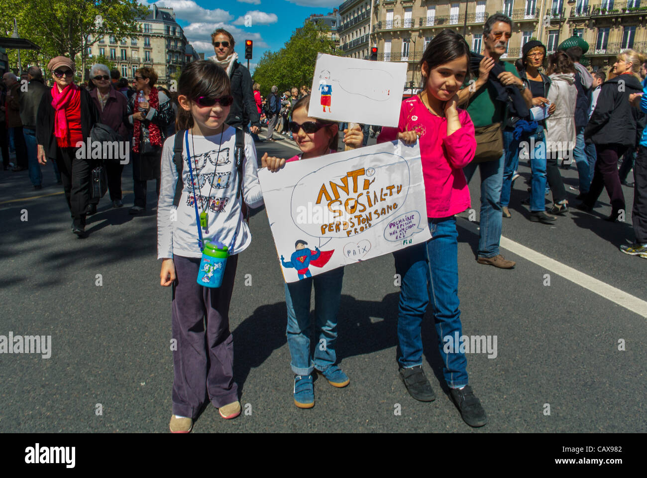 Paris, France, French Families Demonstrate in Annual May Day March ...