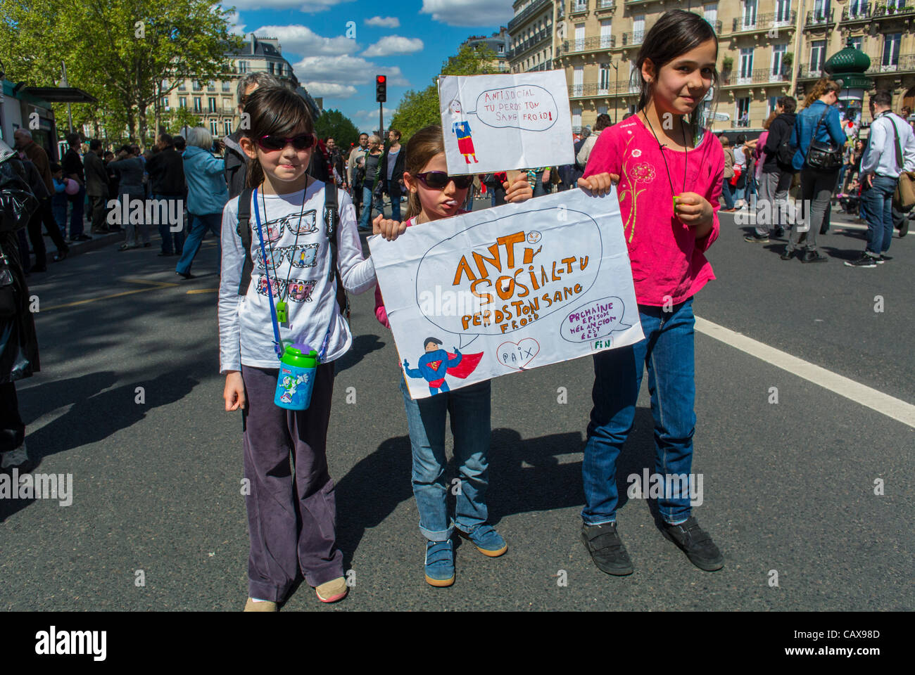 Paris, France, French Families Demonstrate in Annual May Day March ...