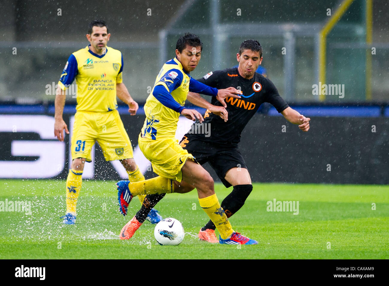 Paulo Rinaldo Cruzado (Chievo), Jose Angel Diaz (Roma), MAY 1, 2012 ...