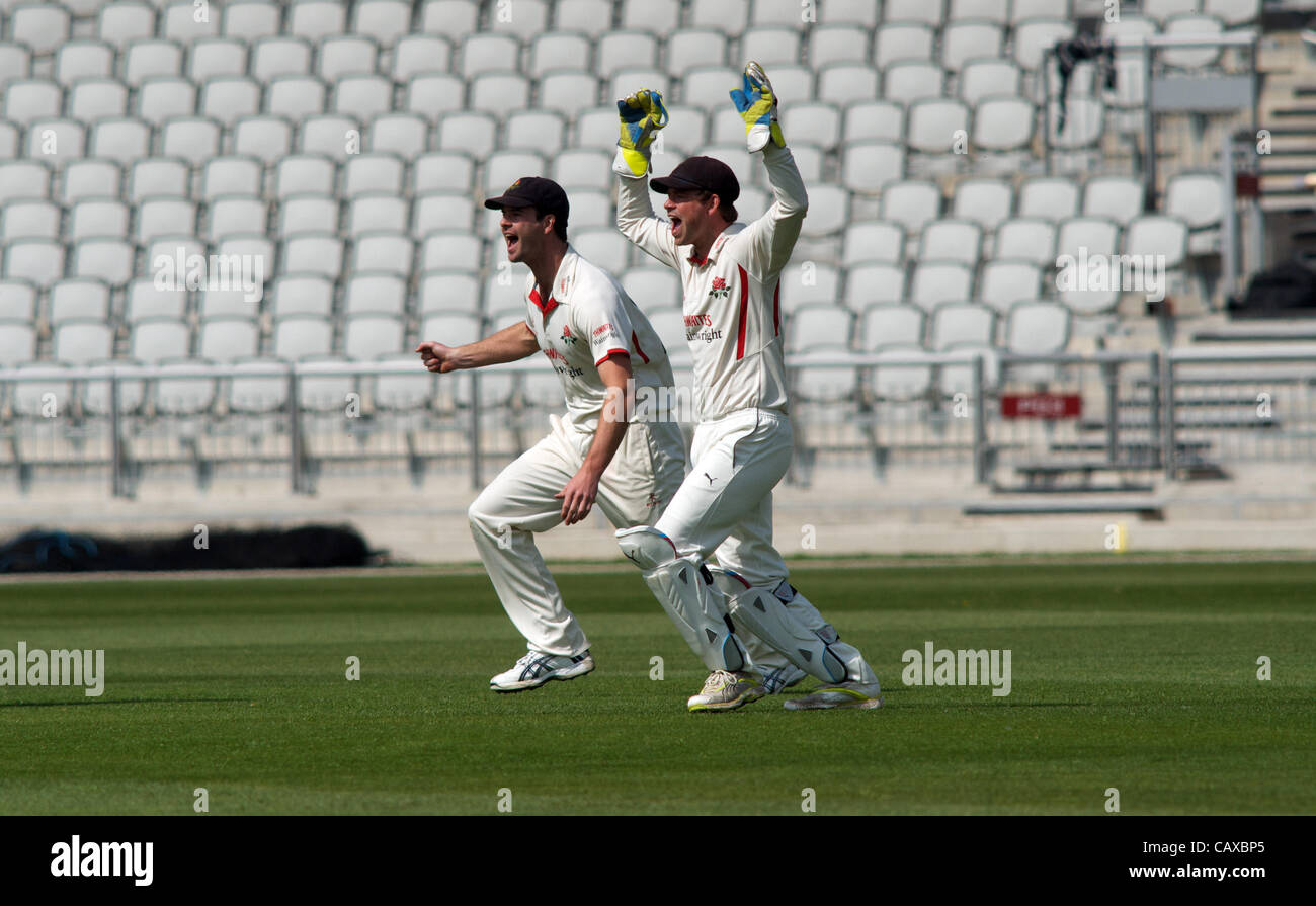 Tom Smith and Gareth Cross (w/k) rush to congratulate Greg Chapple on ...
