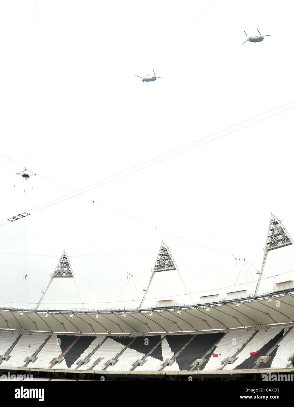 OLYMPIC STADIUM, STRATFORD, LONDON, UK, Wednesday. 02/05/2012. Two ...