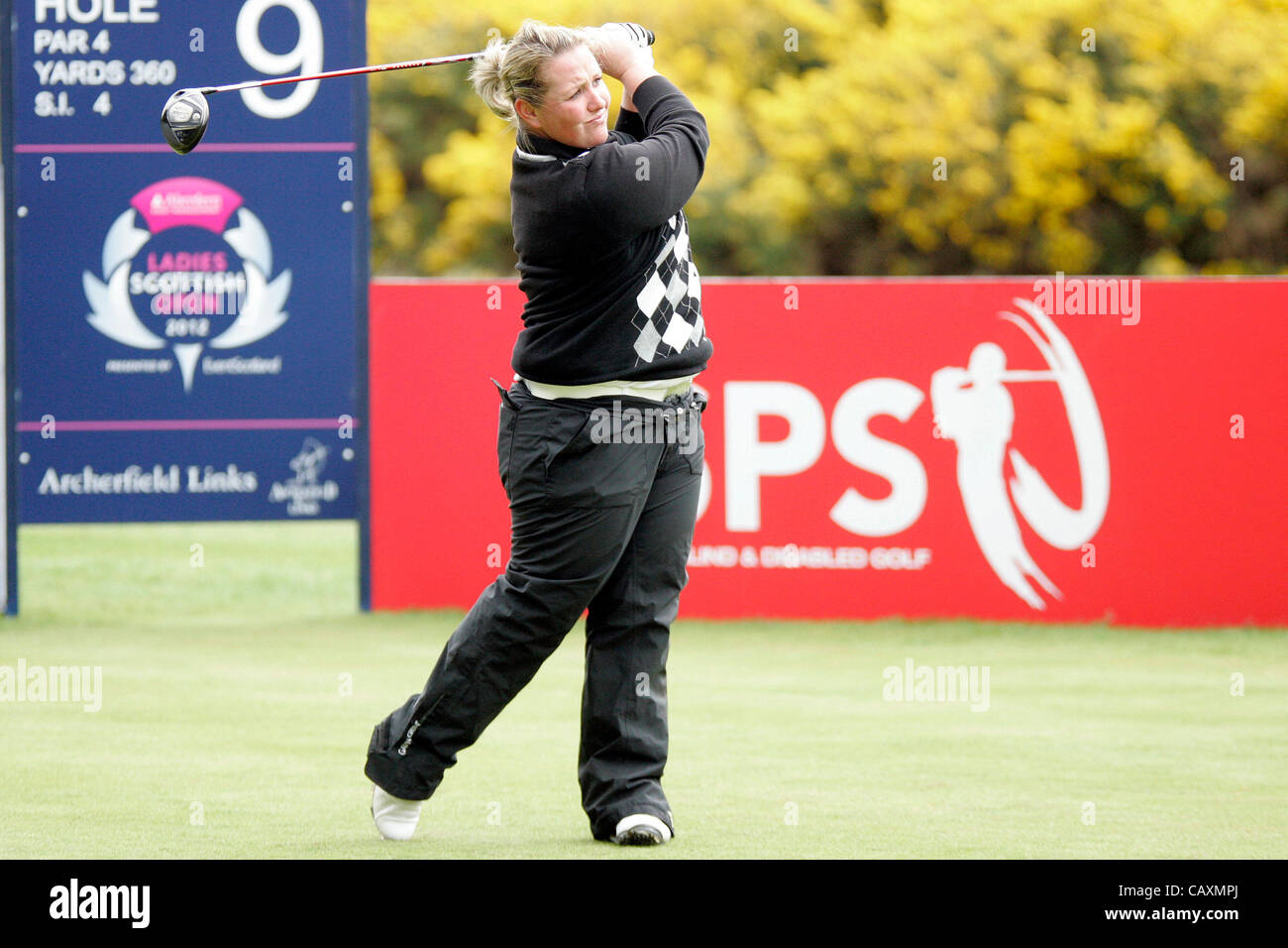 04.05.2012 East Lothian, Scotland. Tara Davies (WAL) In action during ...