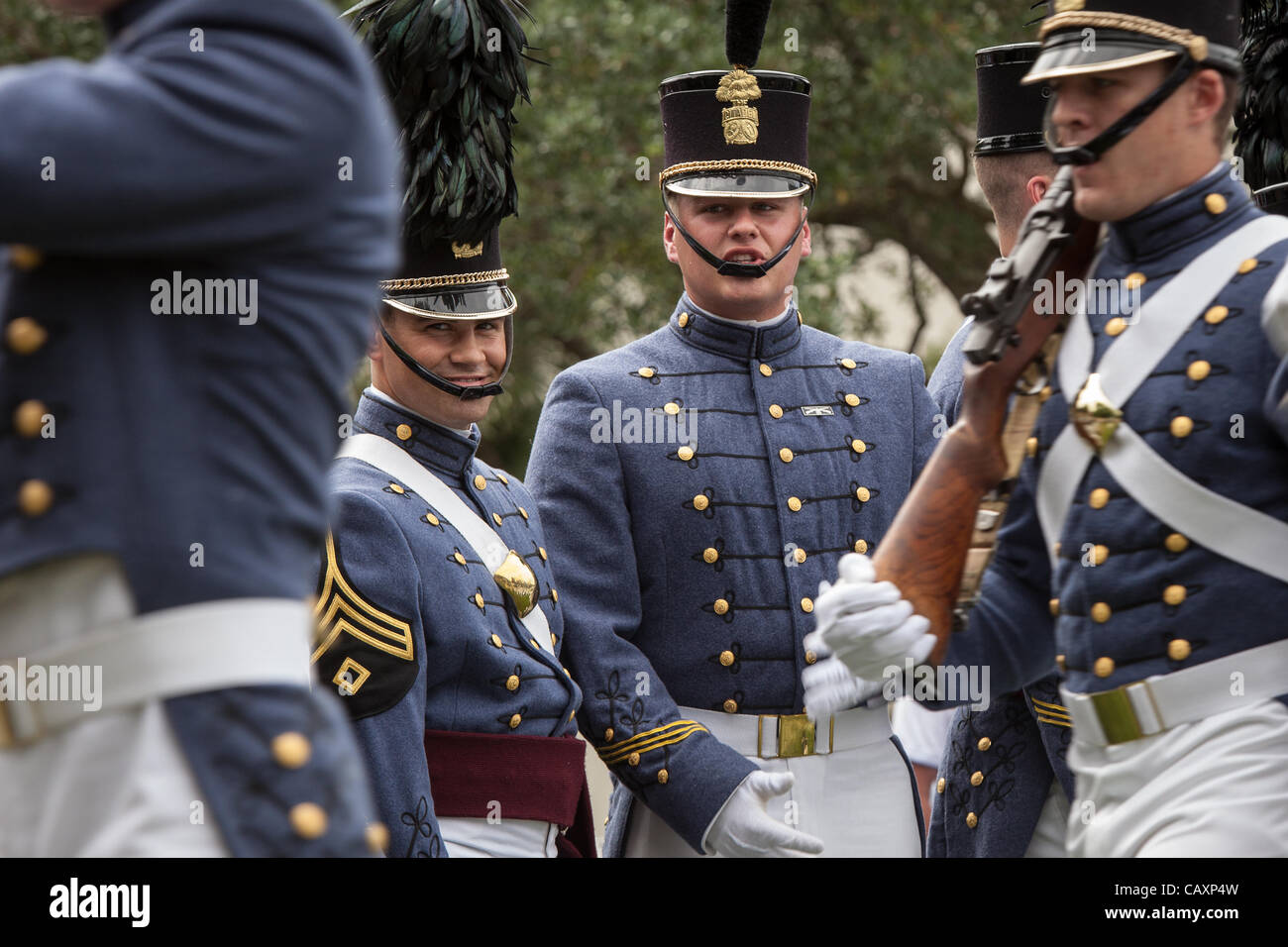 Graduating seniors at the Citadel jeer parading underclassman during ...