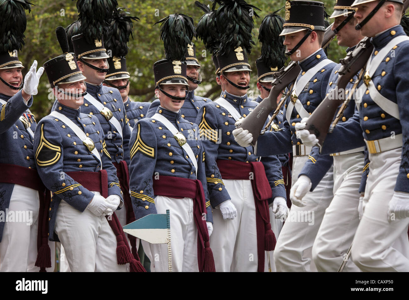 Graduating seniors at the Citadel jeer parading underclassman during ...