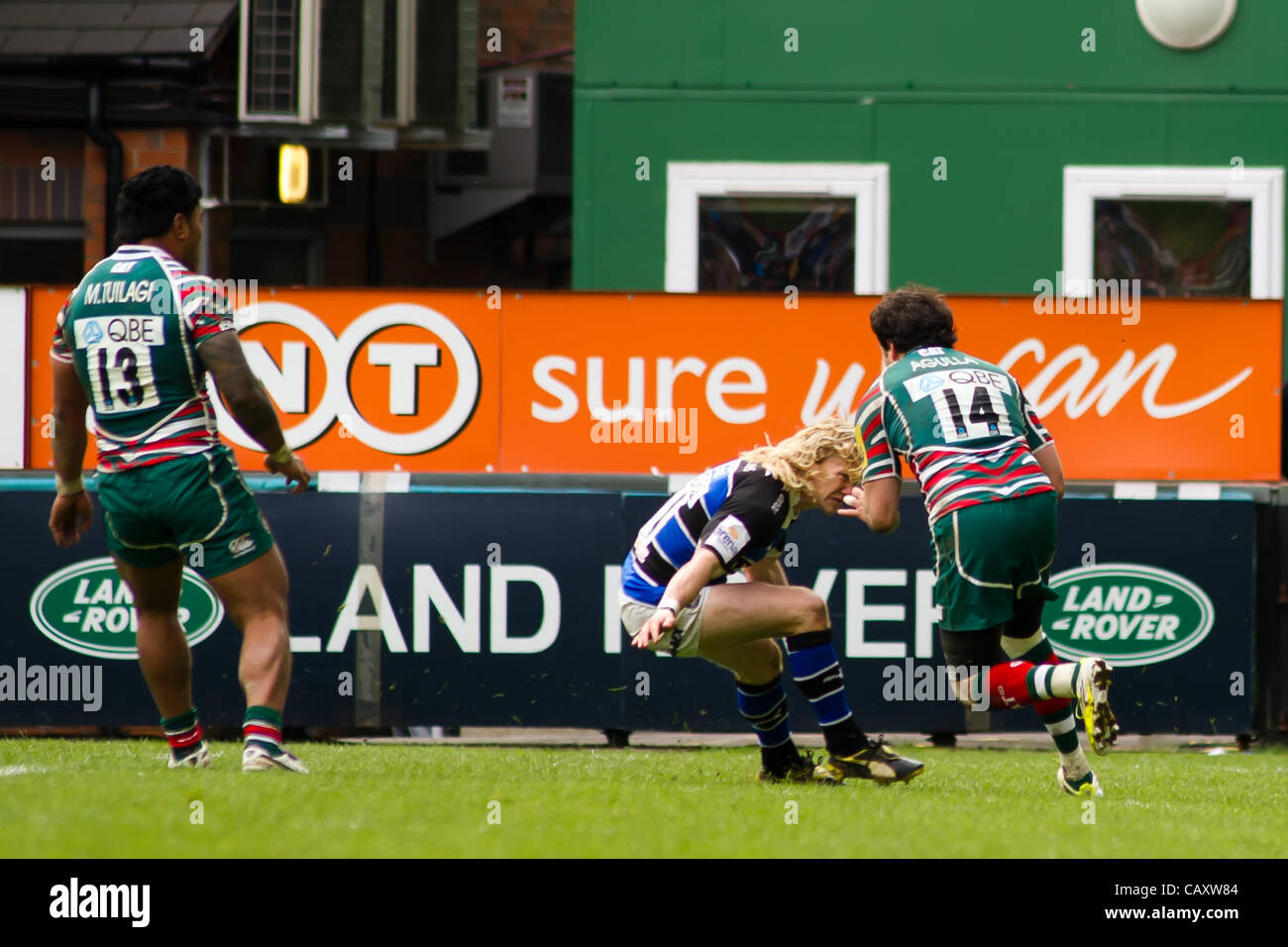21.04.2012 Leicester, England. Leicester Tigers v Bath Rugby. Horacio ...