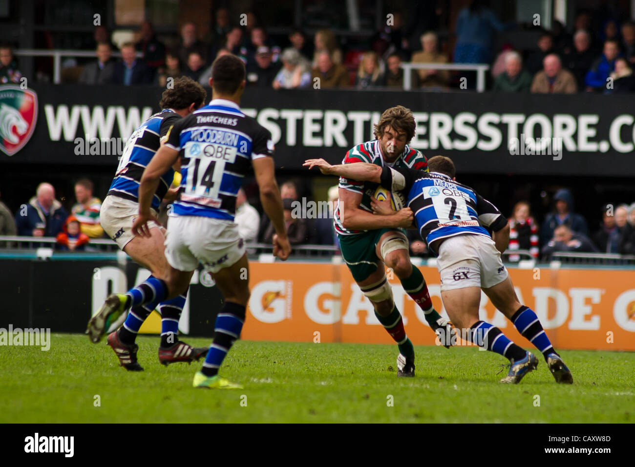 21.04.2012 Leicester, England. Leicester Tigers v Bath Rugby. Geoff ...