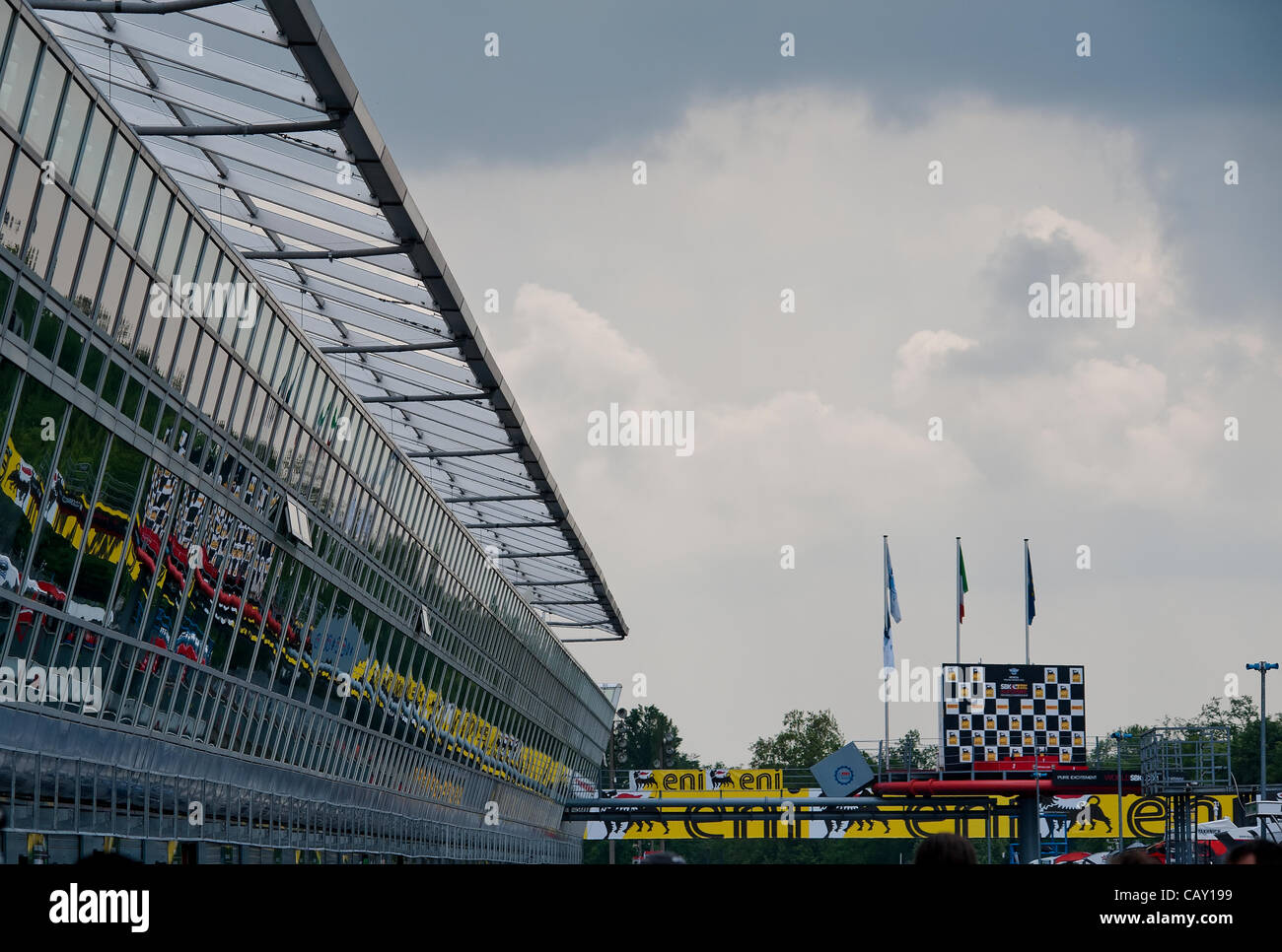 Sbk Series Monza Reflection in the paddock lane Stock Photo - Alamy