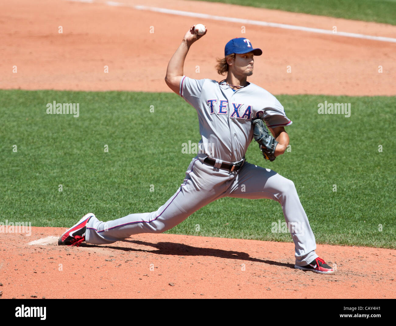 CLEVELAND, OH USA - MAY 6: Texas Rangers starting pitcher Yu Darvish ...