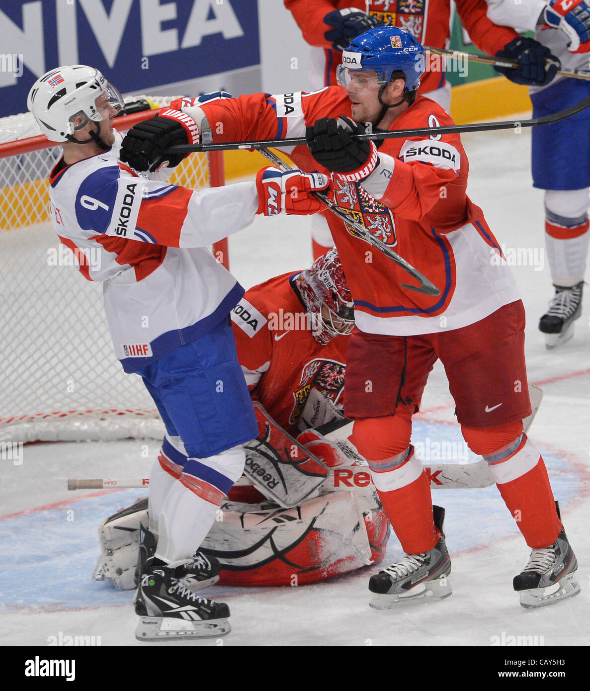 Milan Michalek of Czech and Marius Holtet of Norway during the match ...