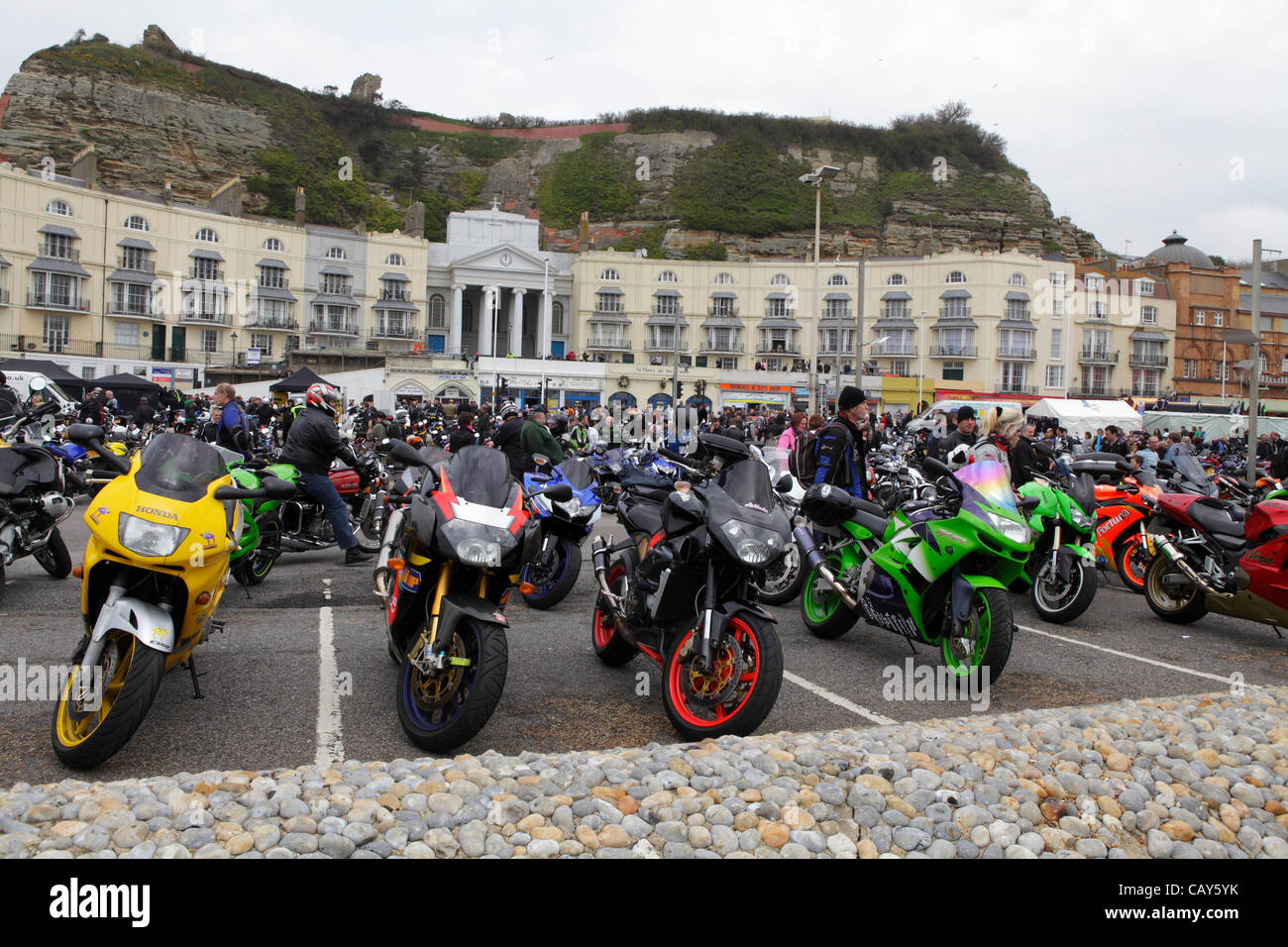 Bikes on Hastings seafront annual Hastings May Day Bike Run 7th May ...