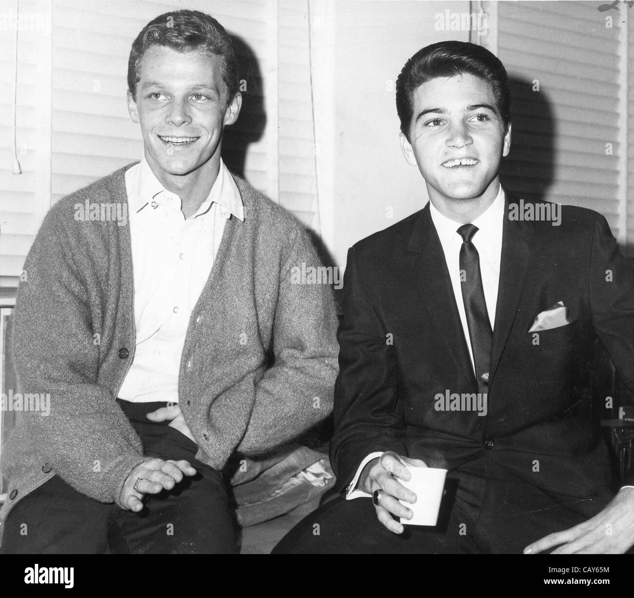 PAUL PETERSEN with Willie Nelson during rehearsals for a March Of Dimes ...