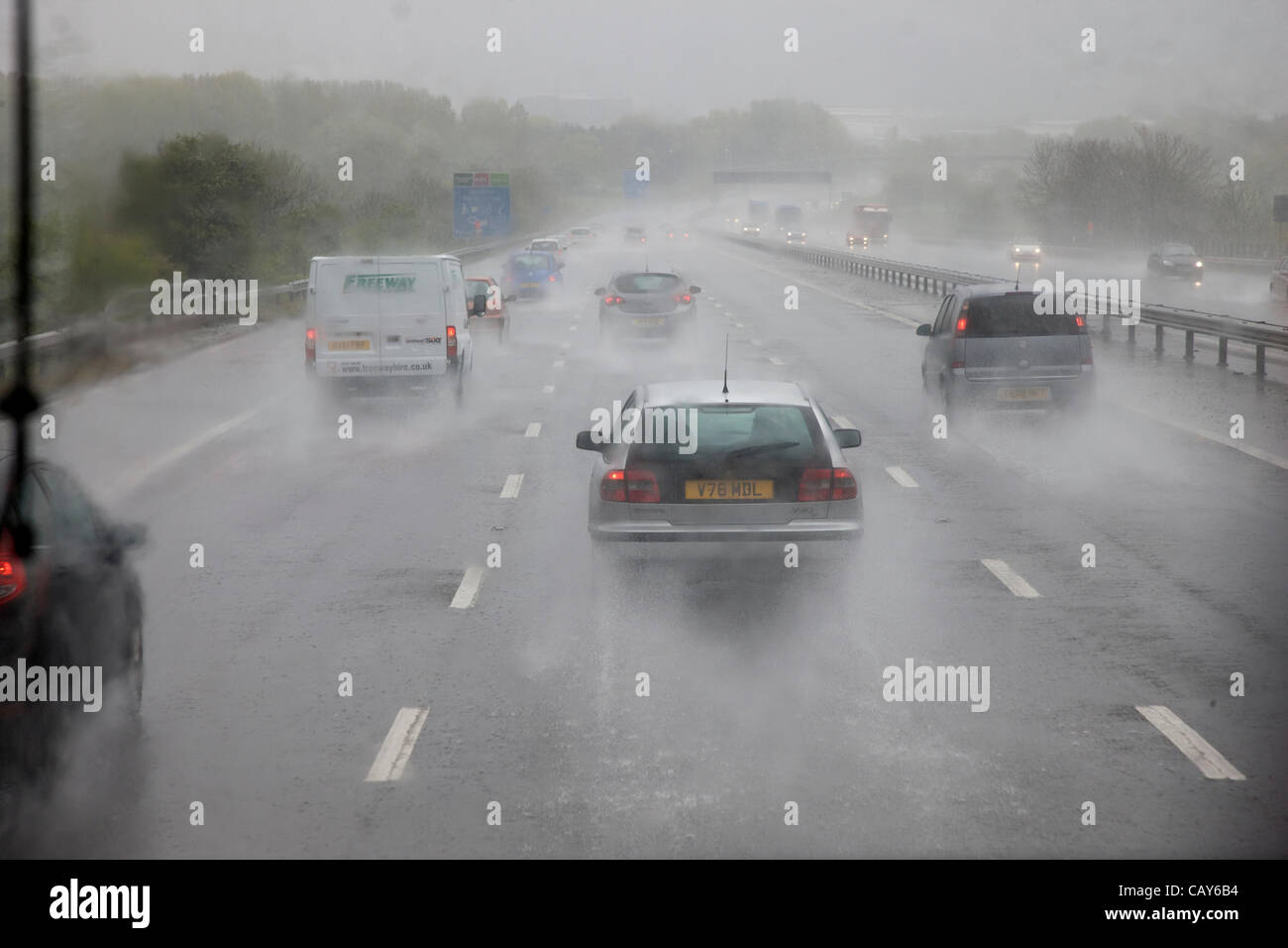 Heavy rain storm on northbound hi-res stock photography and images - Alamy