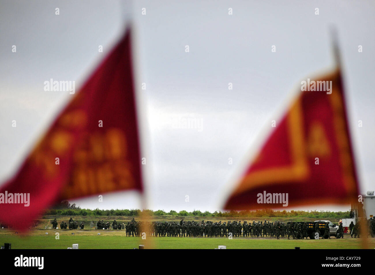 April 19, 2012 - Parris Island, South Carolina, USA - Platoon guidons ...