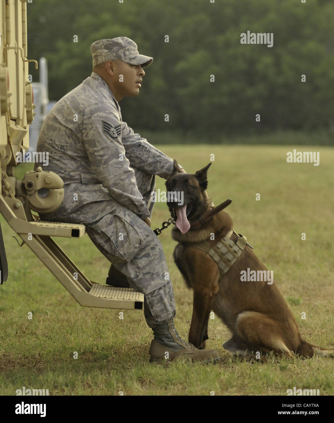 May 4, 2012 - A soldier and his dog take a breather during the ...