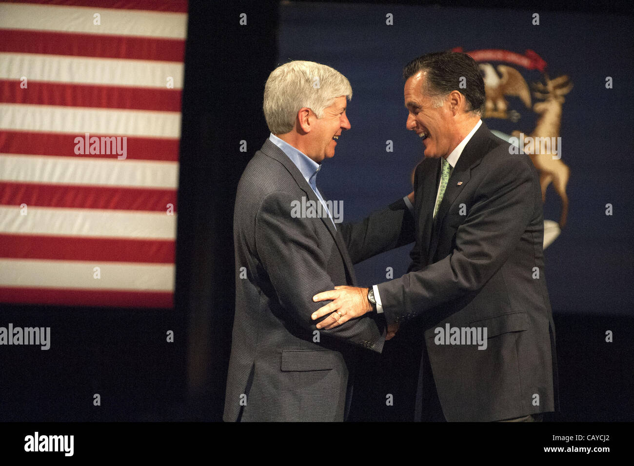 May 8, 2012 - Lansing, Michigan, U.S - GOP presidential candidate MITT ...