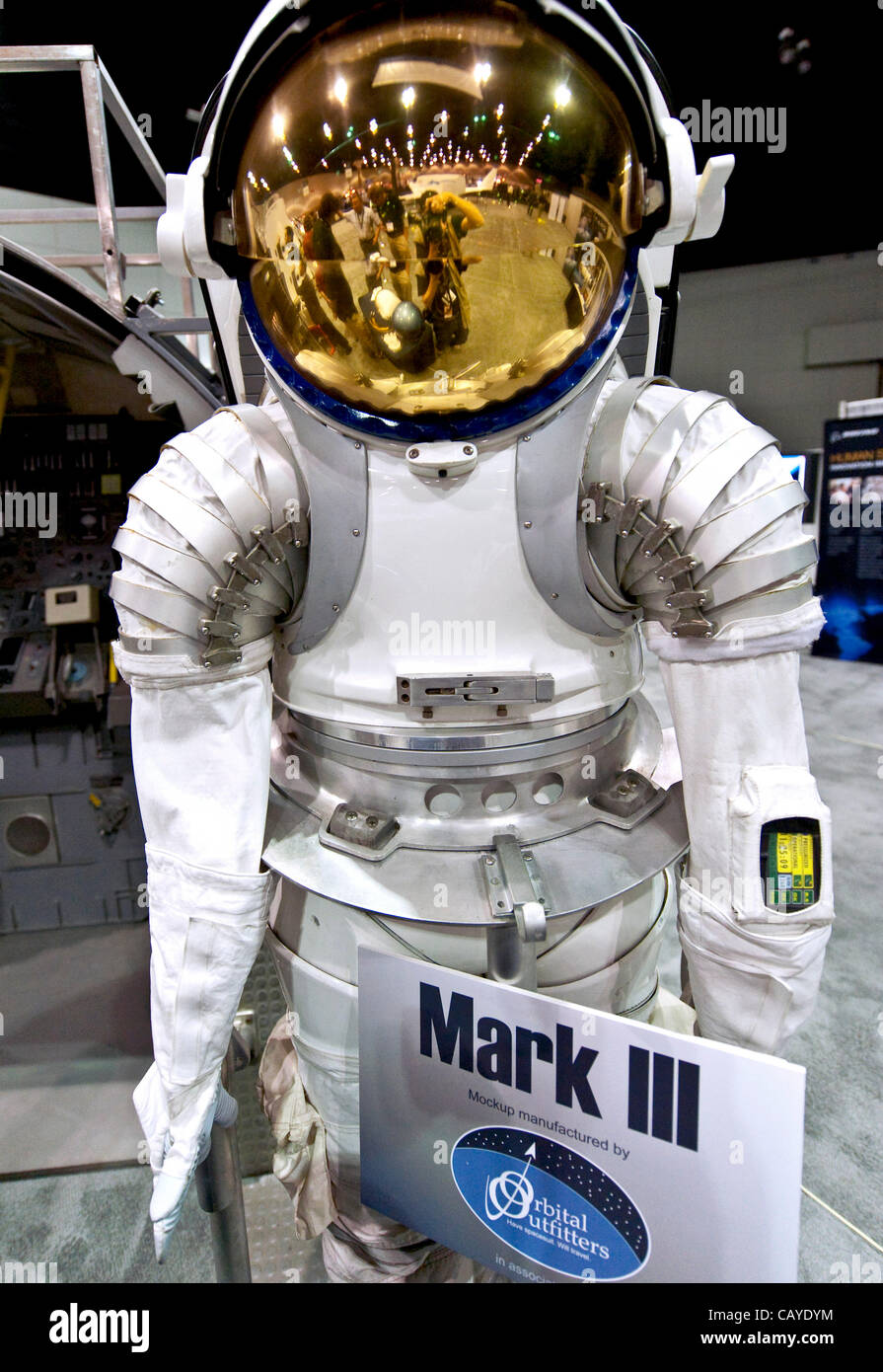 May 8, 2012 - Los Angeles, California, USA - A mockup of a space suit ...