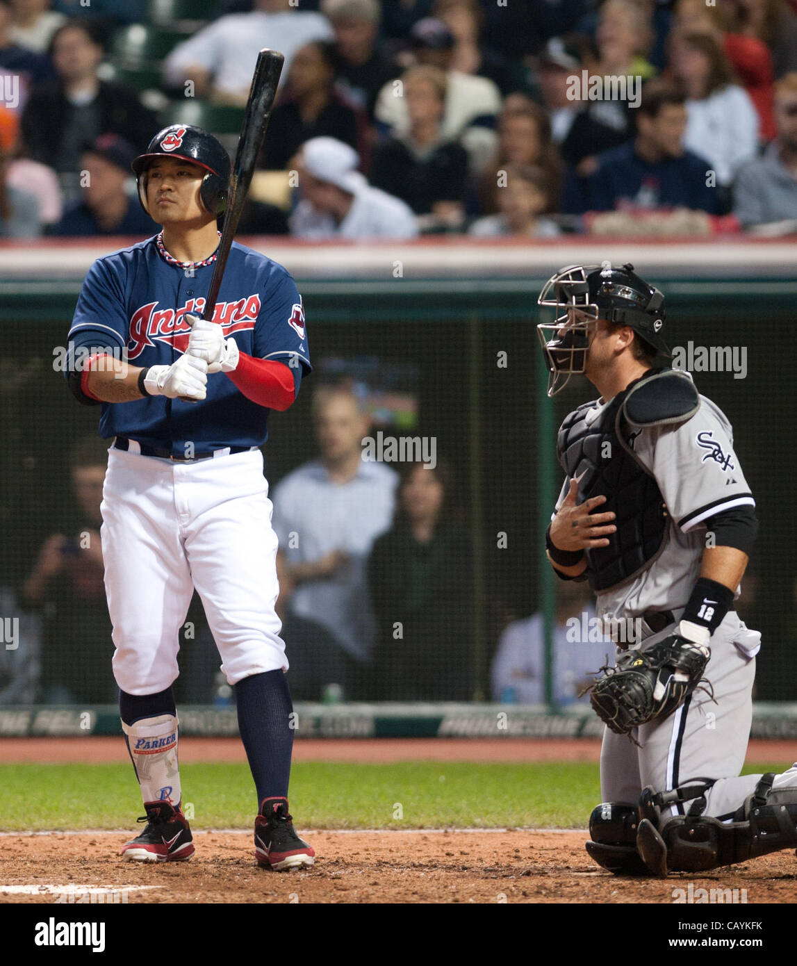 CLEVELAND, OH USA - MAY 8: Cleveland Indians right fielder Shin-Soo ...