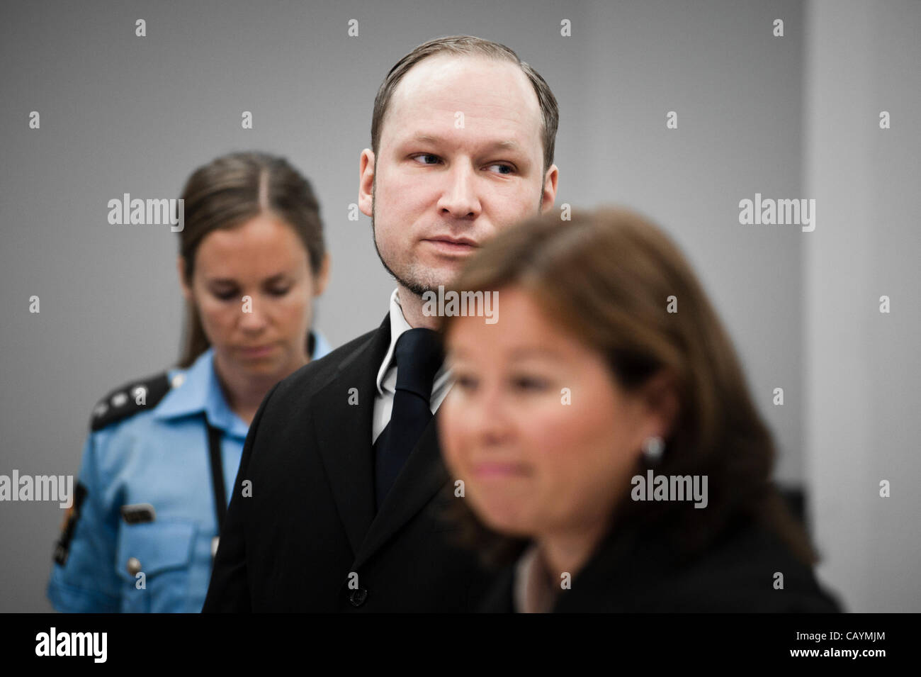 Oslo, Norway. 10/05/2012. Anders Behring Breivik appears in court ...