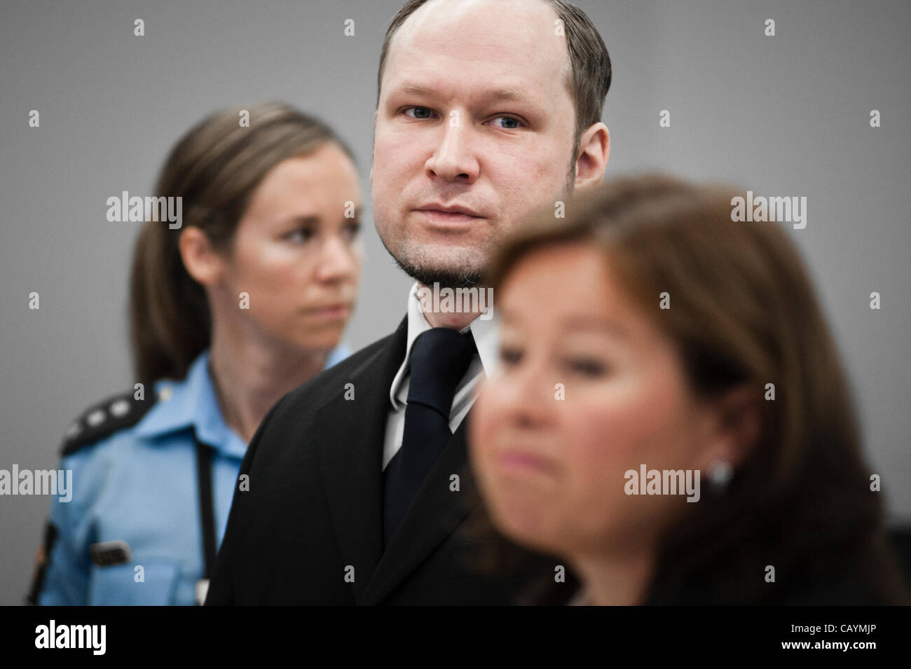 Oslo, Norway. 10/05/2012. Anders Behring Breivik appears in court ...