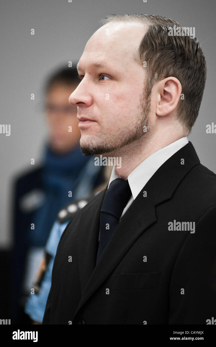 Oslo, Norway. 10/05/2012. Anders Behring Breivik appears in court ...