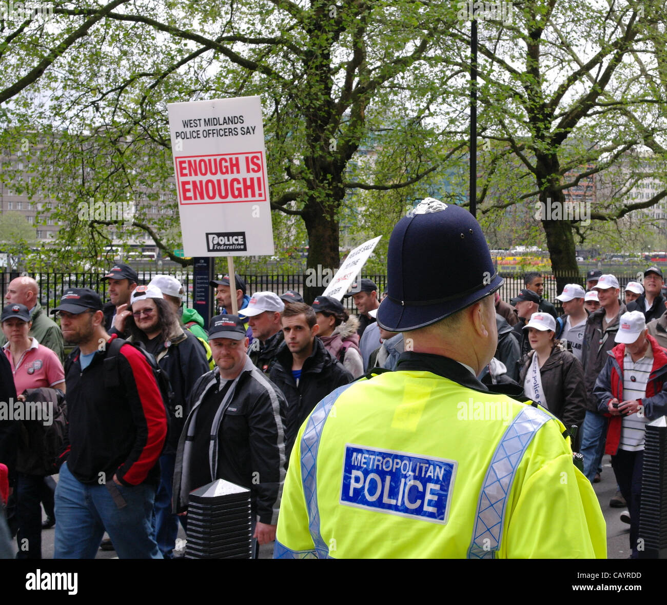 A Metropolitan Police Officer on duty at the Police Federation march ...