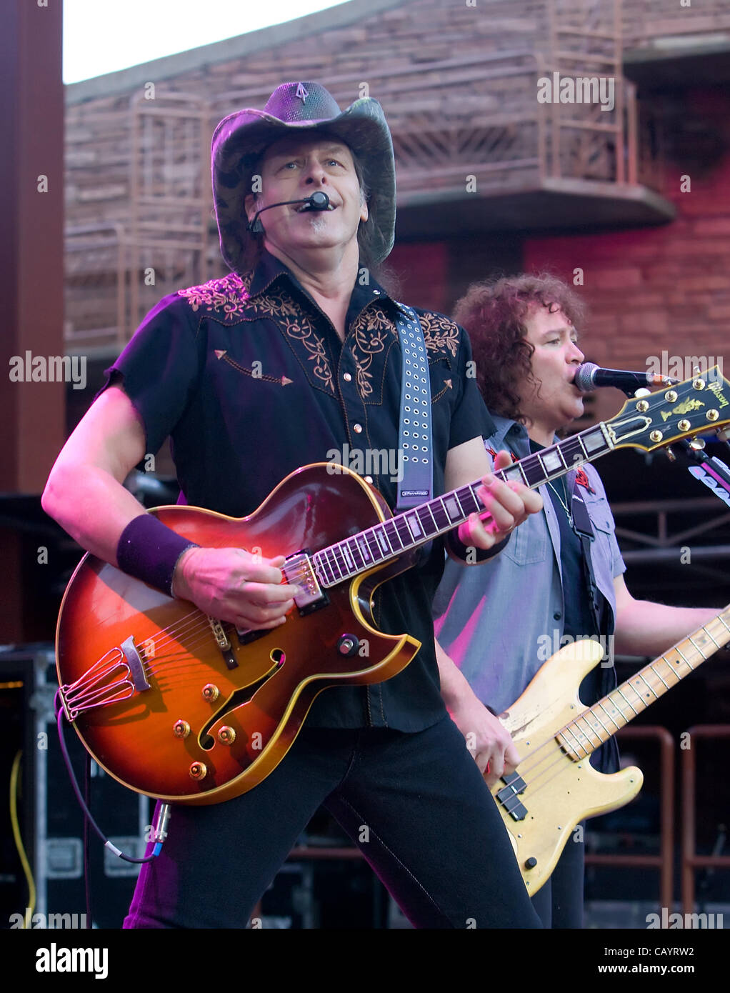 May 8, 2012 - Denver, CO, USA - TED NUGENT, left, and bassist GREG ...