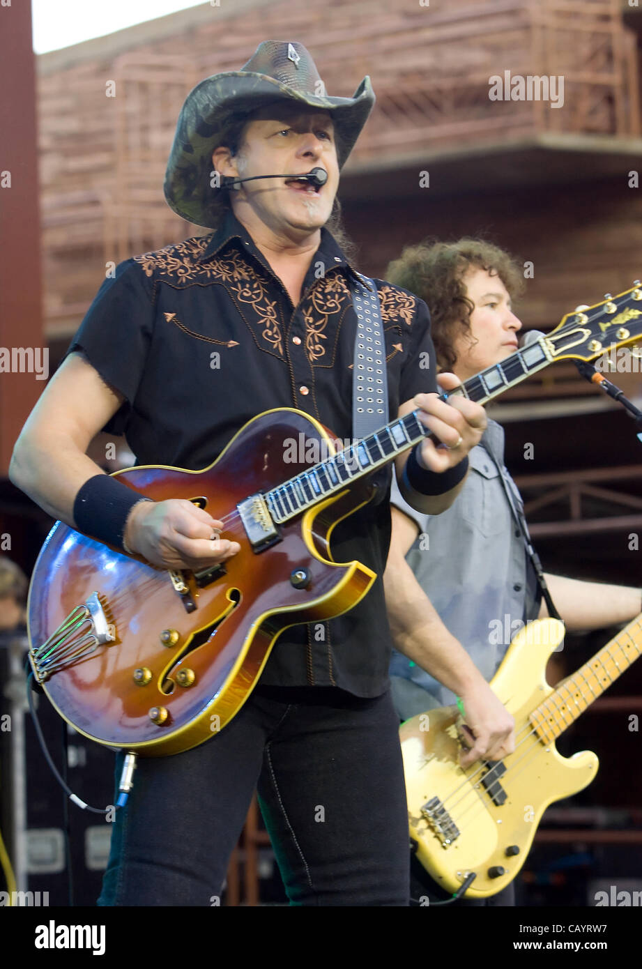 May 8, 2012 - Denver, CO, USA - TED NUGENT, left, and bassist GREG ...