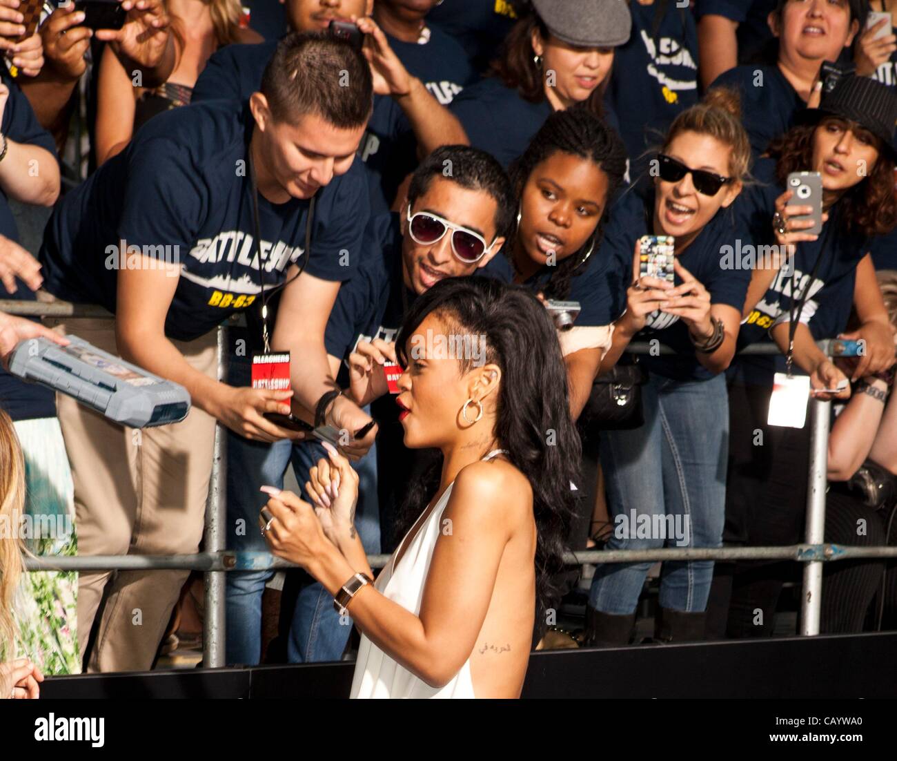 Rihanna at arrivals for BATTLESHIP Premiere, Nokia Theatre at L.A. LIVE ...