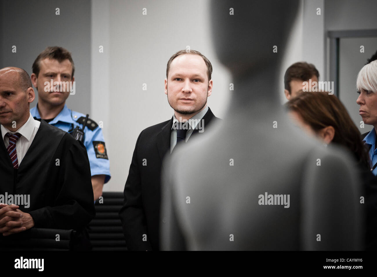 Oslo, Norway. 11/05/2012. Anders Behring Breivik appears in court ...