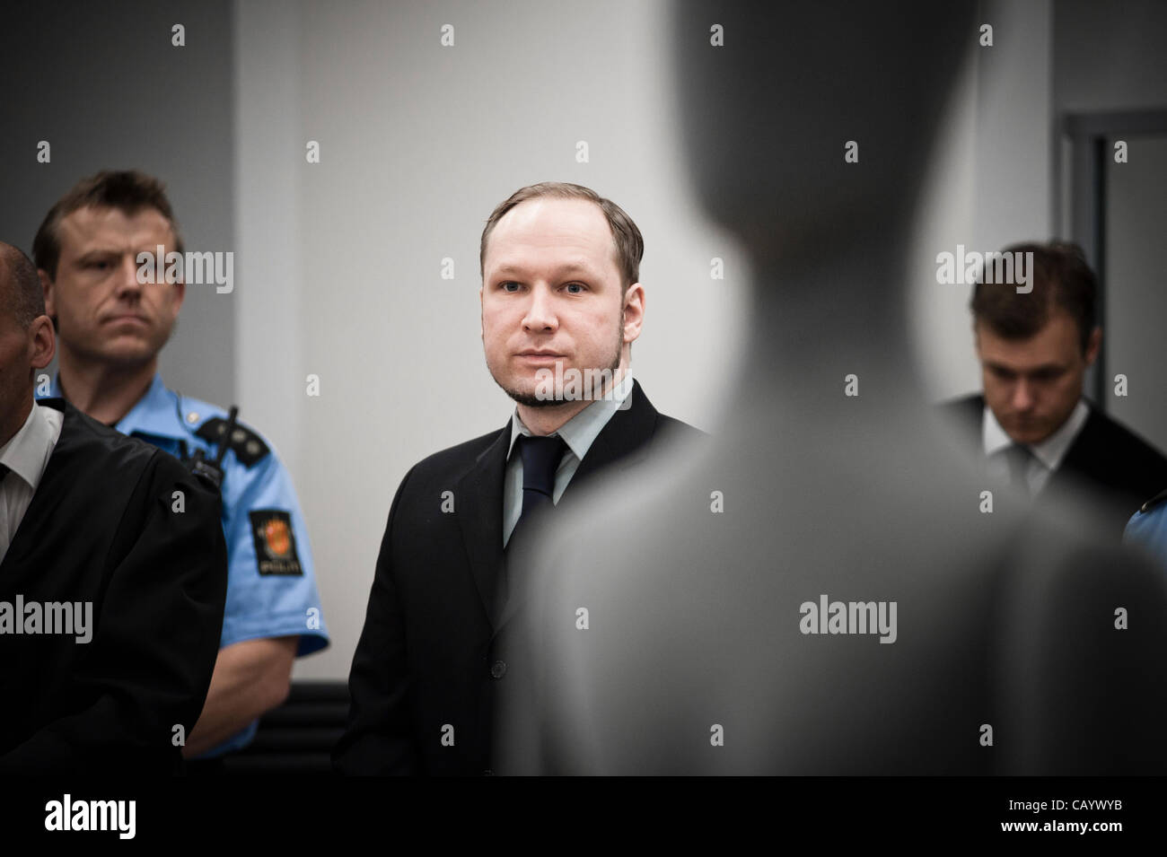 Oslo, Norway. 11/05/2012. Anders Behring Breivik appears in court ...