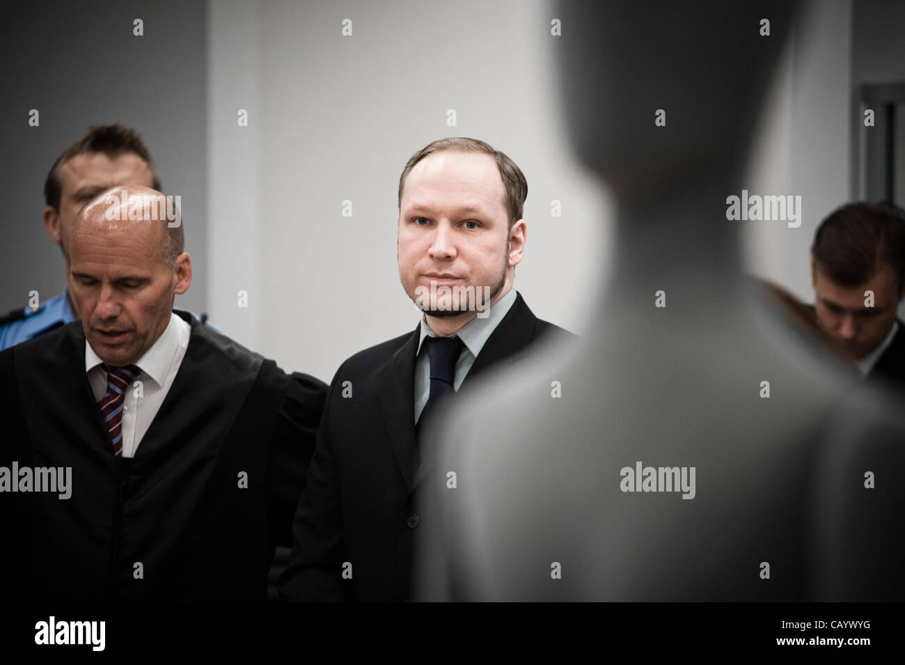 Oslo, Norway. 11/05/2012. Anders Behring Breivik appears in court ...