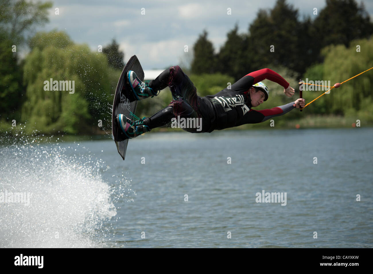 11th May 2012, Basildon, UK. A new cable wakeboard park has opened in ...