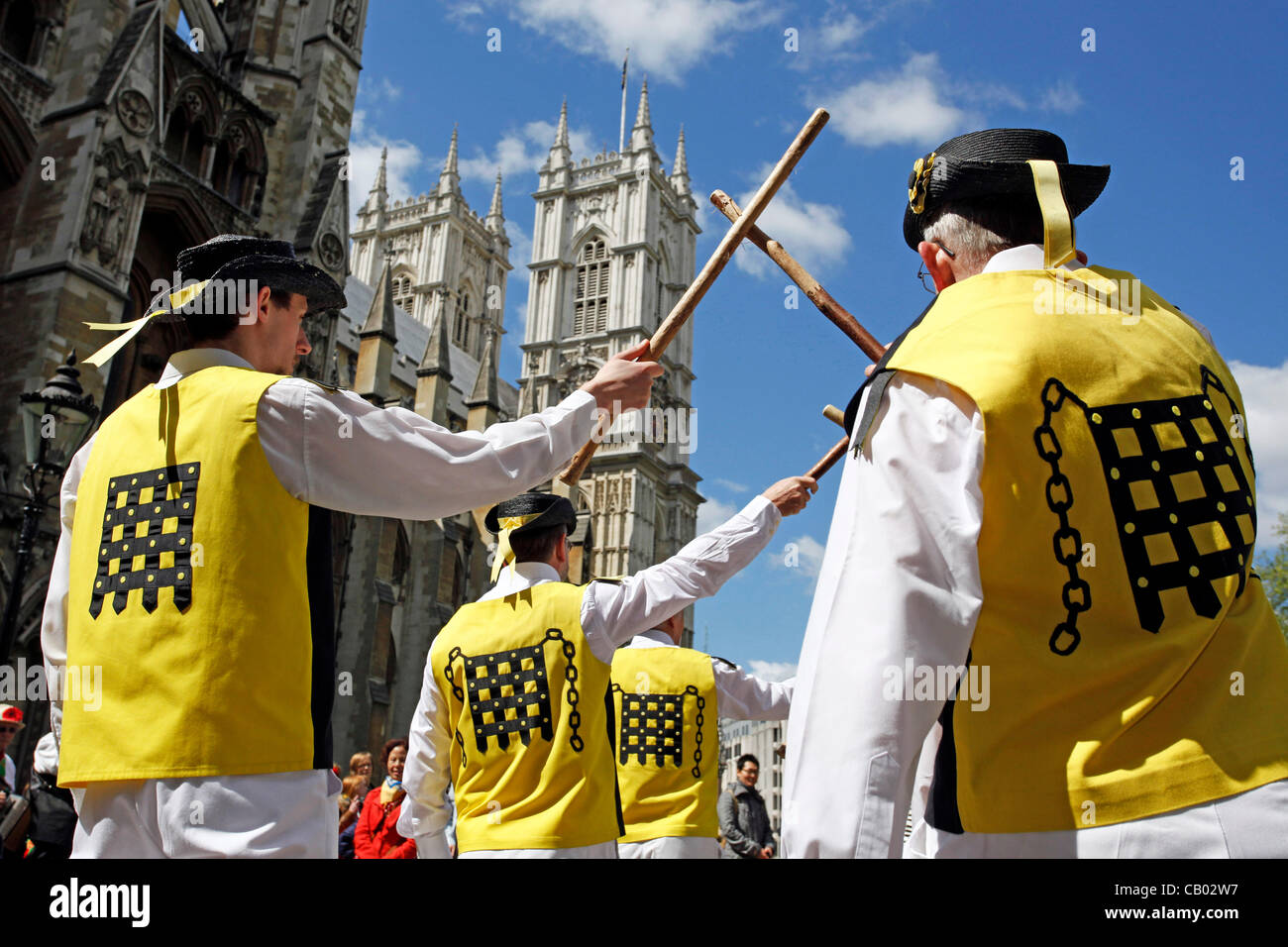 London, UK. Saturday 12th May 2012. Westminster Morris Men dancing ...