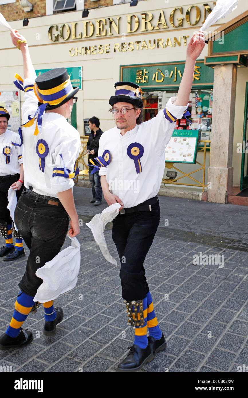 Hammersmith Morris Men dancing in Gerrard Street, Chinatown at the ...