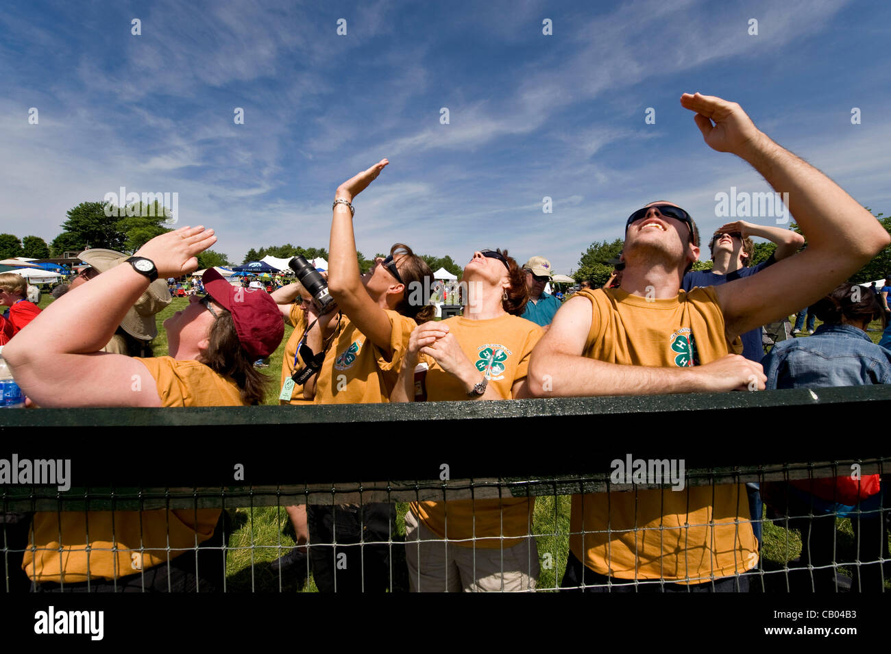 May 12, 2012 - The Plains, VA, USA - Spectators watch a rocket launch ...