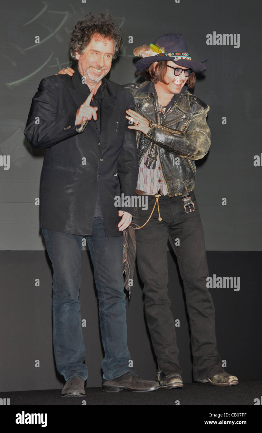 May 13, 2012, Tokyo, Japan - Movie director Tim Burton, left, and ...