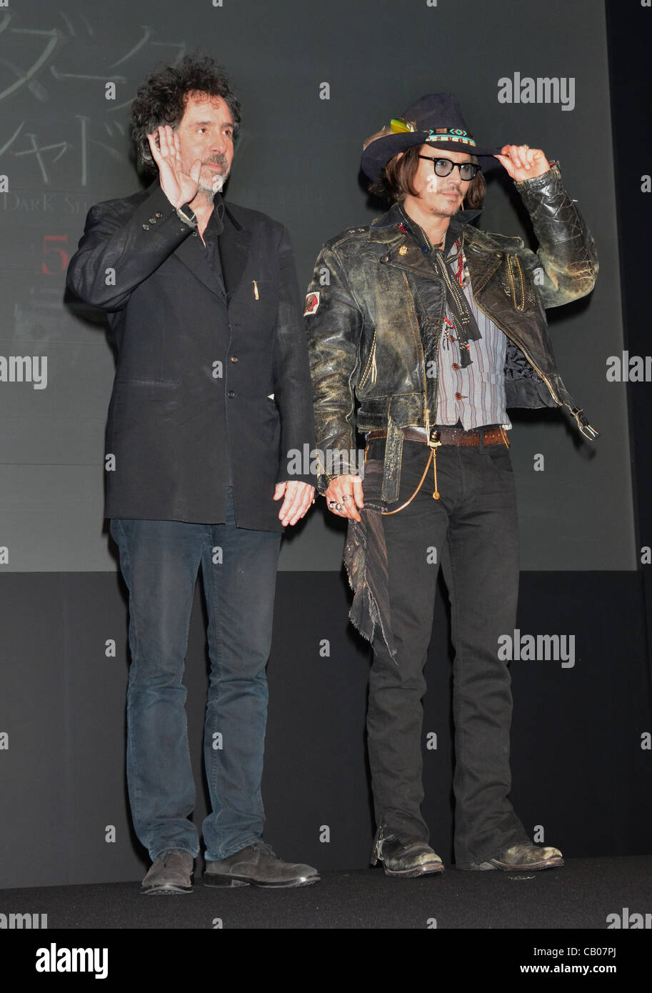 May 13, 2012, Tokyo, Japan - Movie director Tim Burton, left, and ...