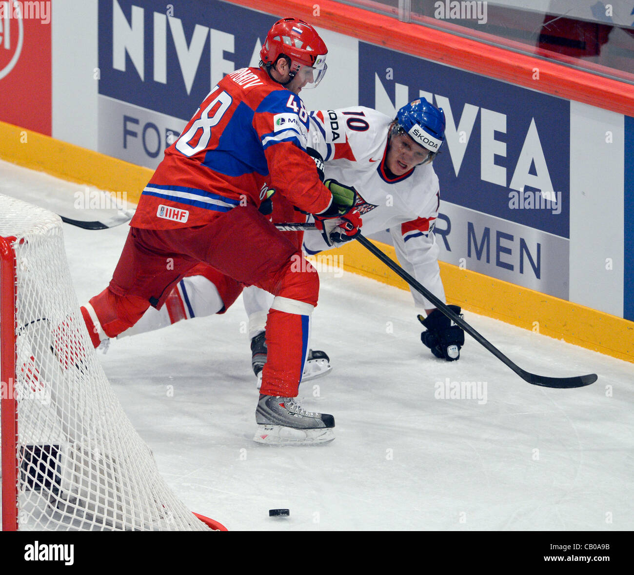 Evgeny Biryukov (RUS, left) and Martin Erat (CZE) during Czech Republic ...
