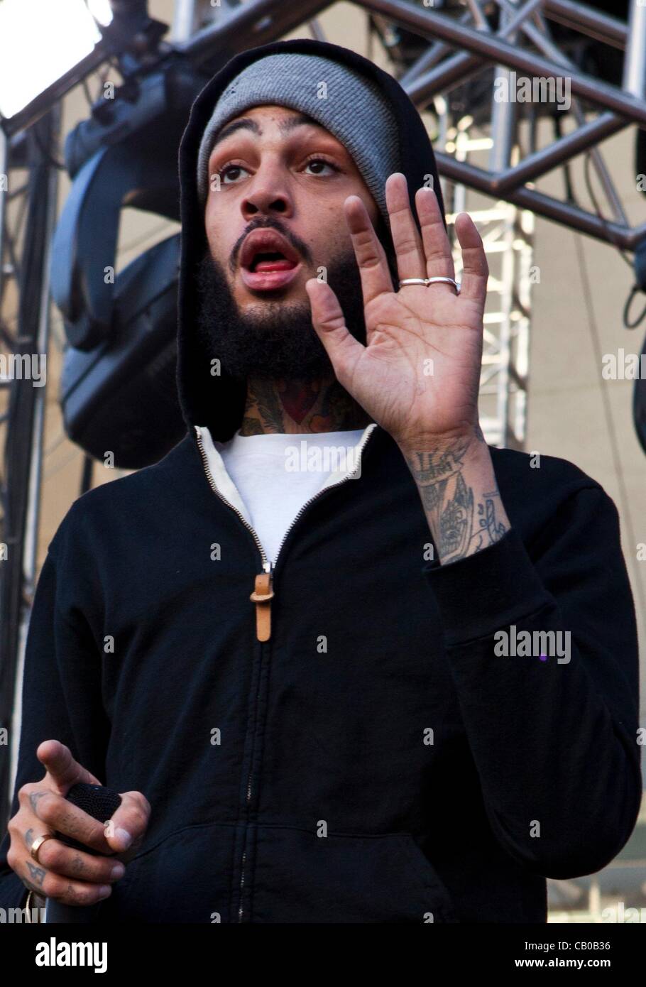 Travie McCoy of Gym Class Heroes on stage for KIIS FM WANGO TANGO 2012 ...