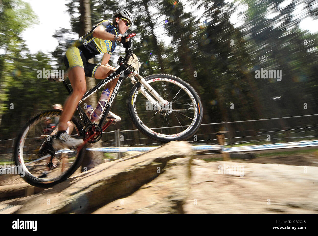 Karla Stepanova during training before World Cup, mountain bikes, cross ...