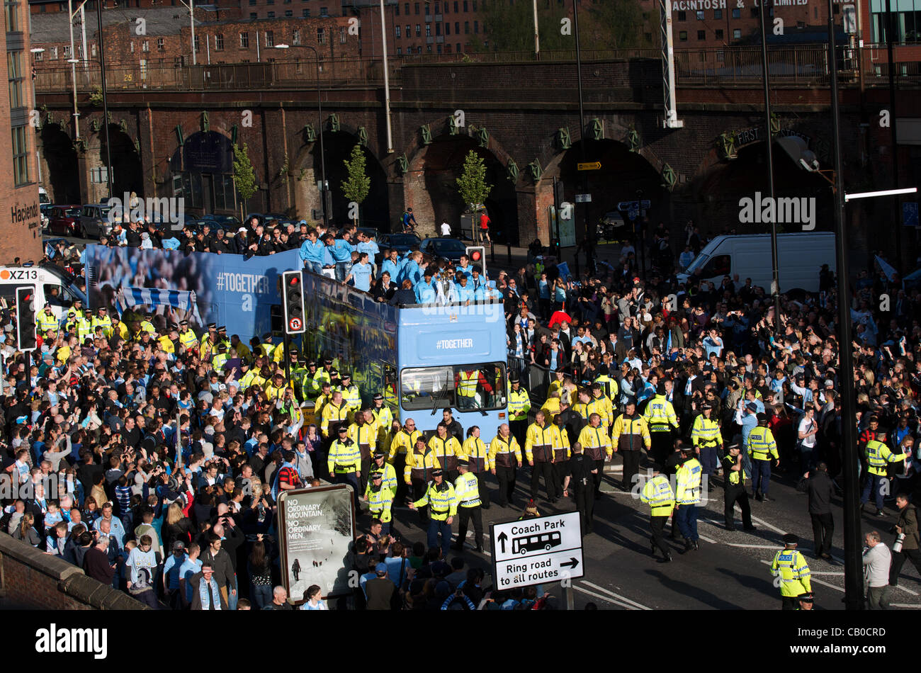 14-05-2012 Manchester, UK - Manchester City went on open-top bus parade ...