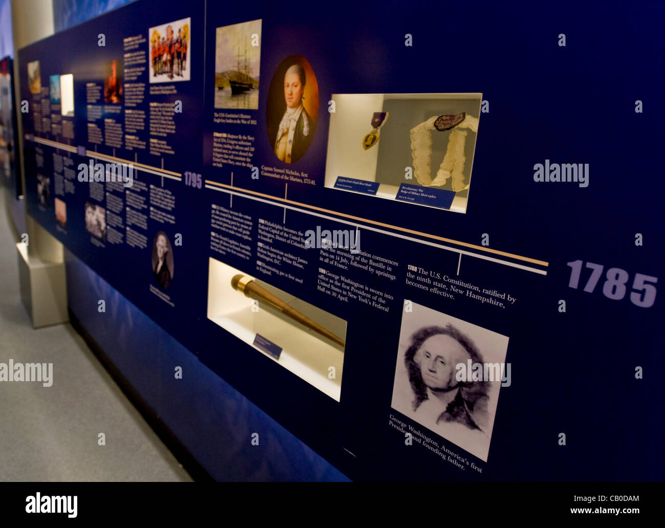 May 14, 2012 - Triangle, VA, USA - A Marine Corps timeline in a hallway ...