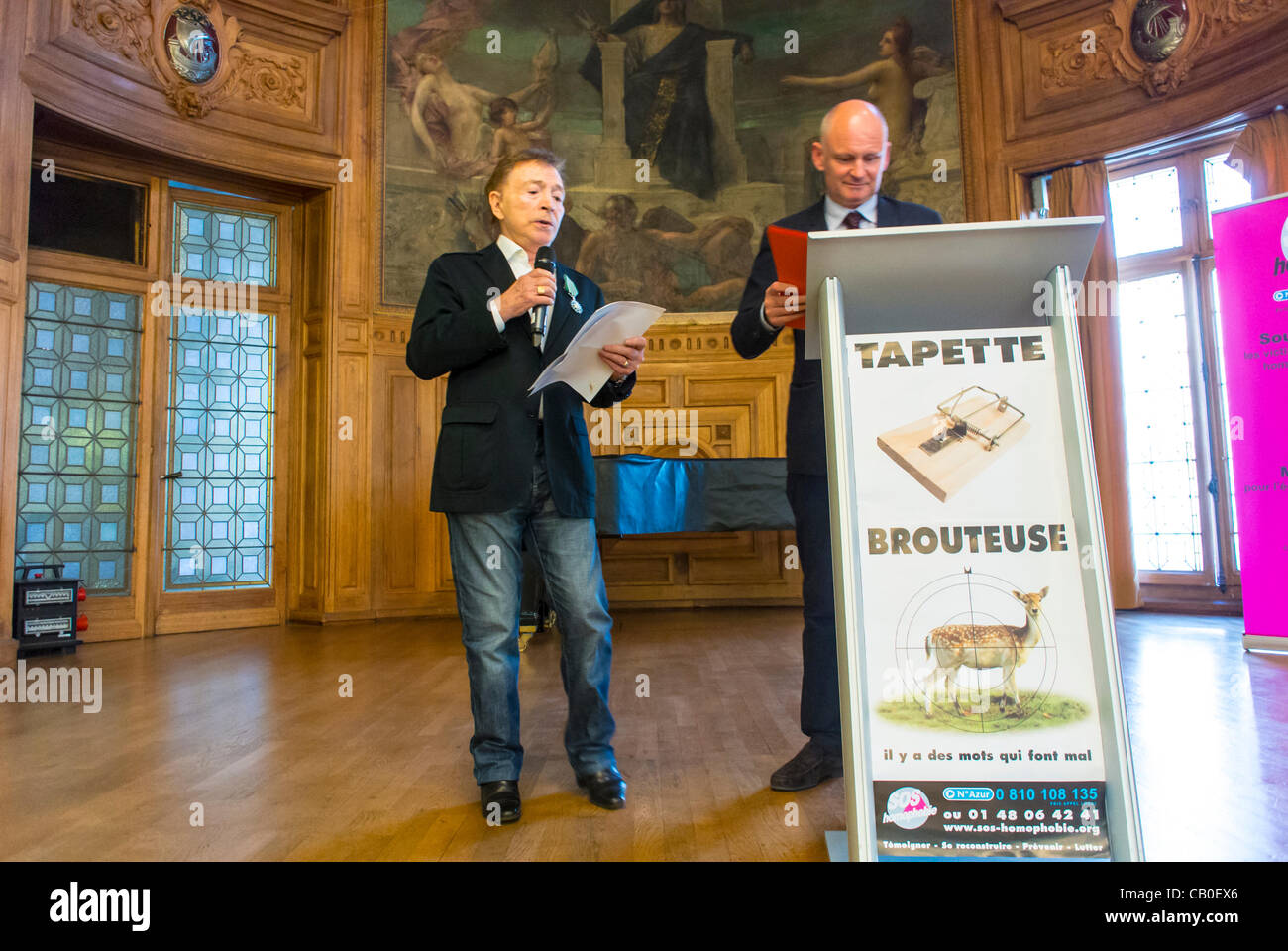 Paris, France, French Gay Writer, Pierre Guénin, Being Awarded Medal of ... Paris, France, French Gay Writer, Pierre Guénin, Being Awarded Medal of ...