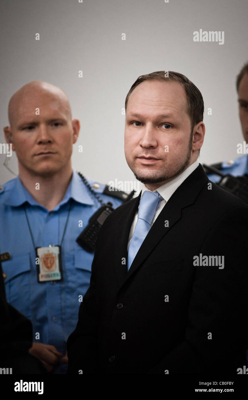 Oslo, Norway. 15/05/2012. Anders Behring Breivik appears in court ...