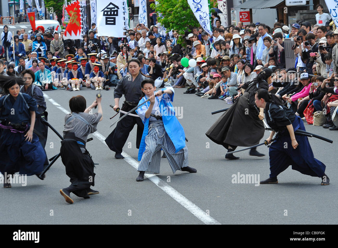 Tokyo, Japan - March 13: People in costumes of Shinsengumi, a group of ...