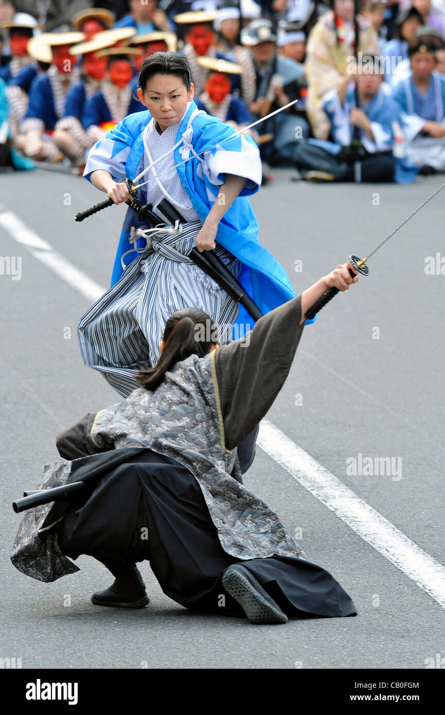 Tokyo, Japan - March 13: People in costumes of Shinsengumi, a group of ...