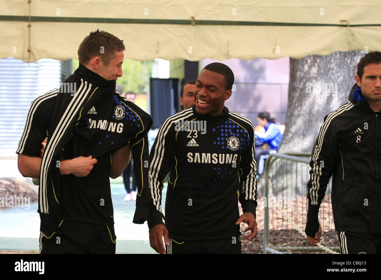 Chelsea Football Club players train at their Cobham training facility ...
